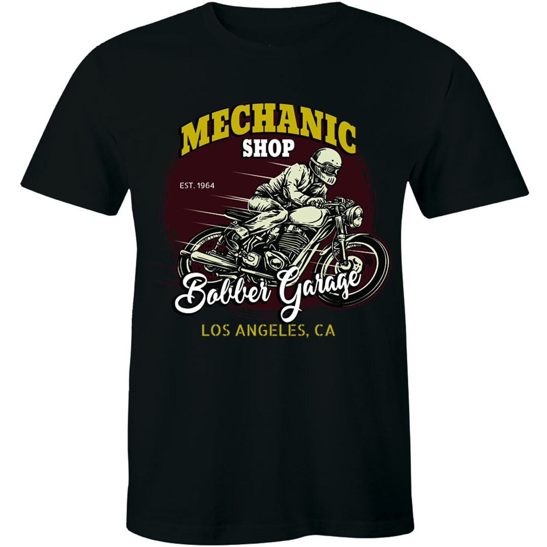 Mechanic Shop Biker Los Angeles Chopper Work Shirt Button up Garage Men ...