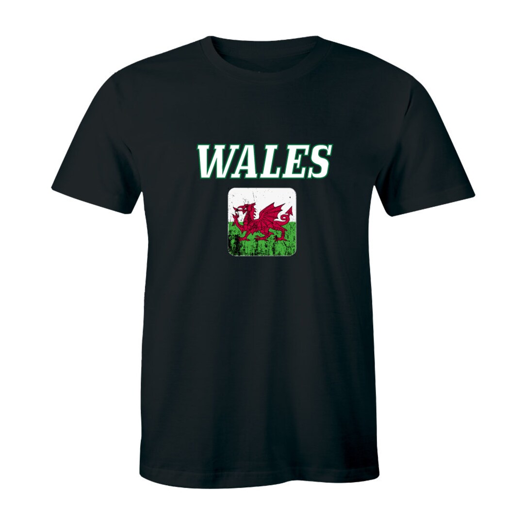 Wales Nation Distressed Flag Shirt Welsh Football Gift Men's T-shirt ...