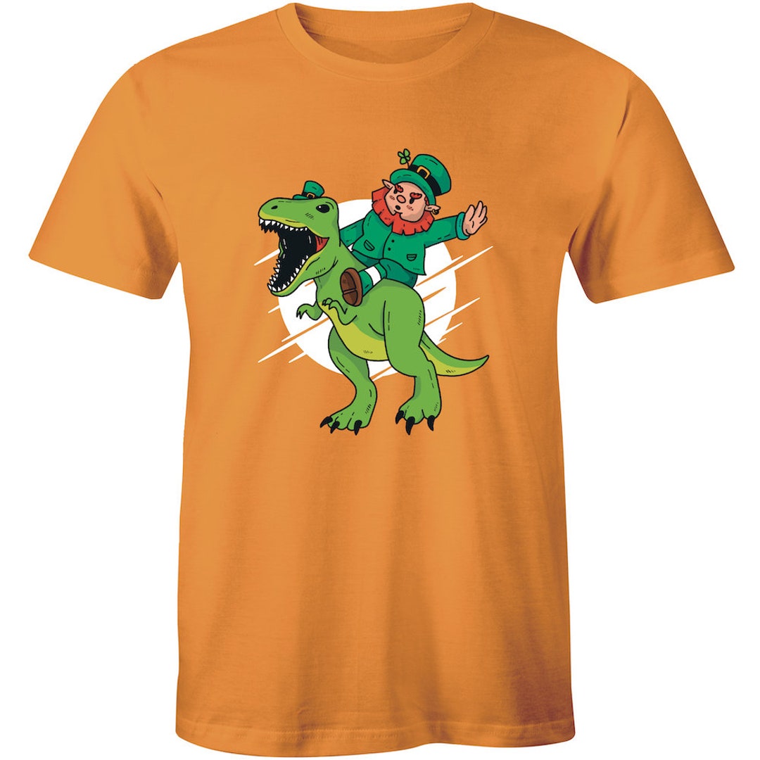 Circus Joker Riding on T-rex Dinosaur Funny Short Sleeve Crew Neck Men ...