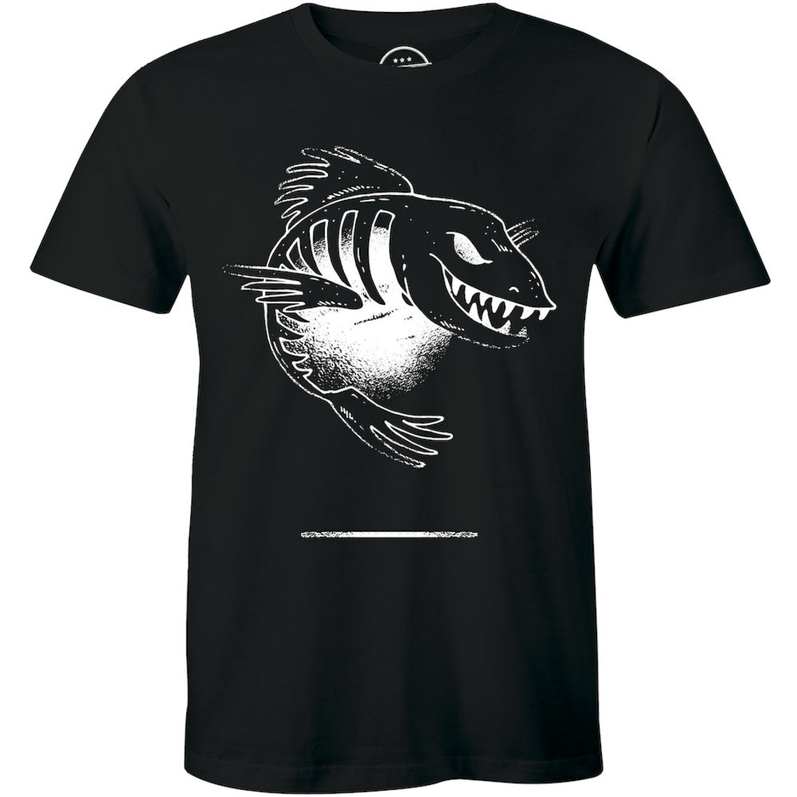 Scary Wild Evil Fish Skeleton Creepy Creature Men's T-shirt Dad Gift ...