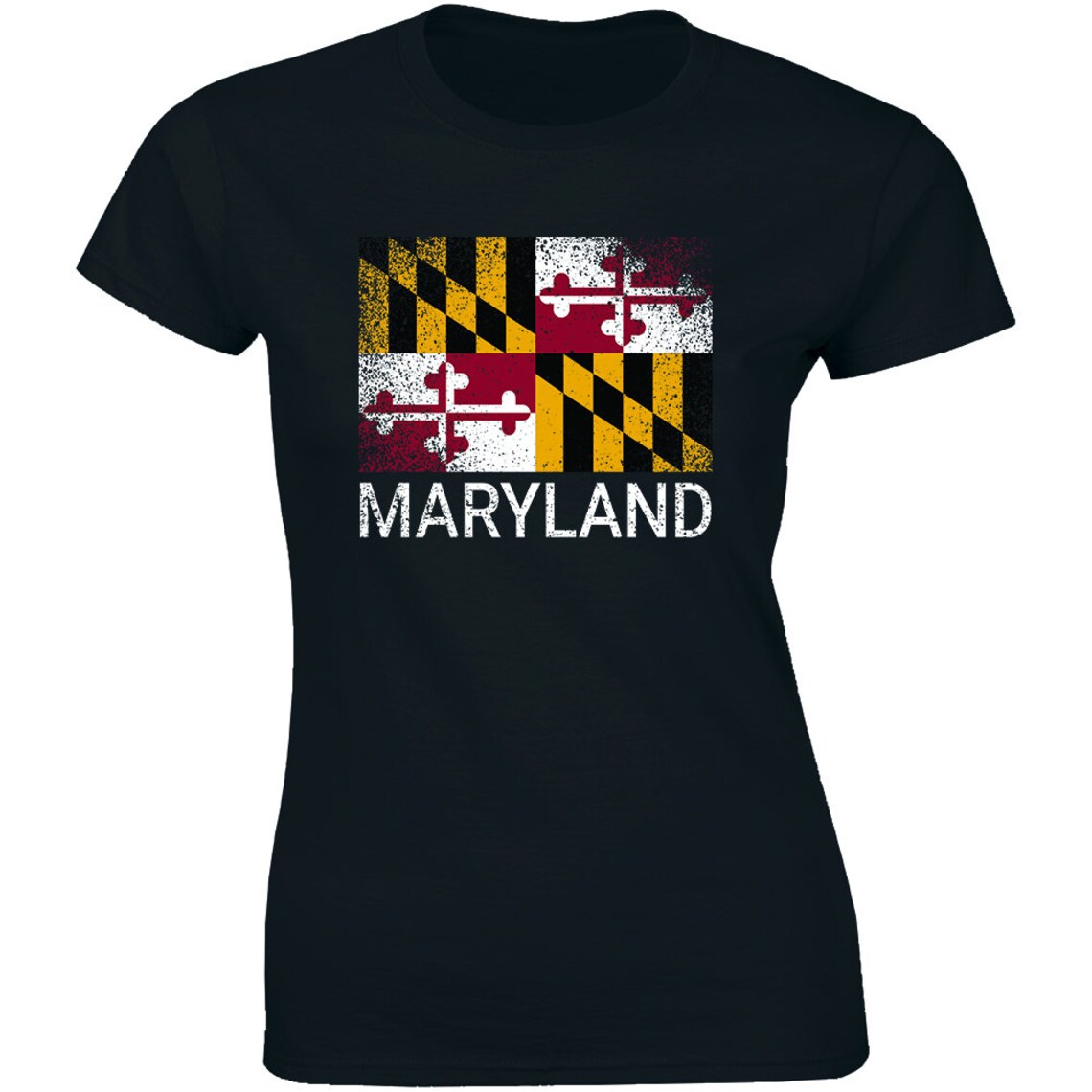 Maryland State Scribble Flag Women's T-shirt Tee Top - Etsy