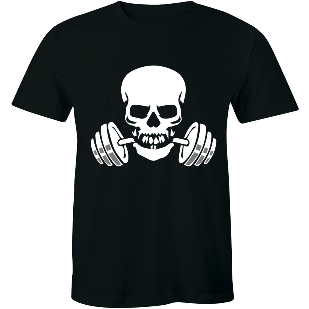 Skull Danger Symbol Summer Workout Shirt Gym Compression the Deadlift ...