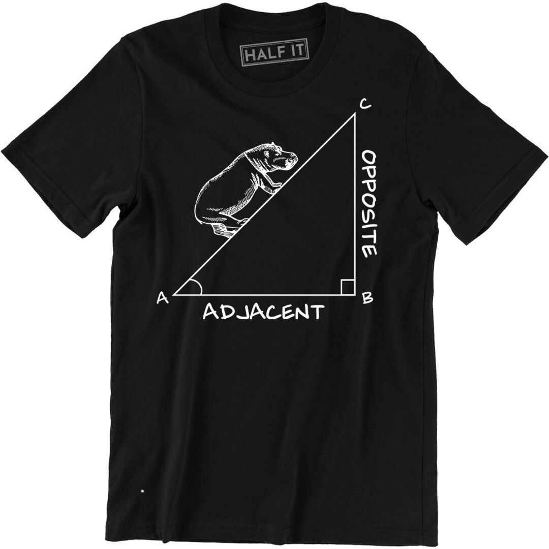 Hippotenuse Adjacent Opposite Triangle Geometry Math Men's T-shirt Tee ...
