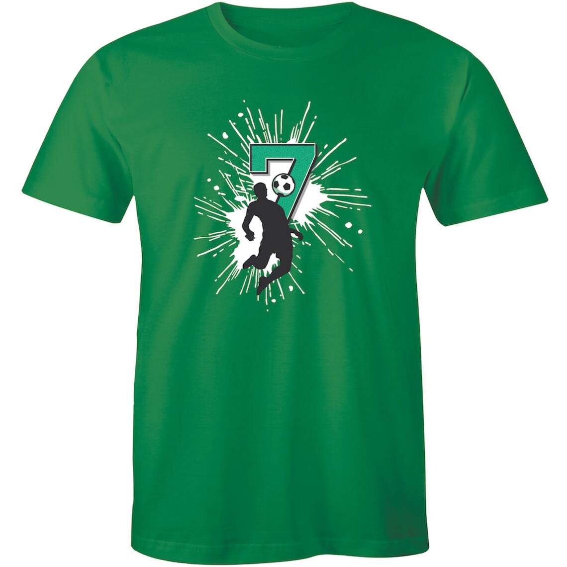 Playing Soccer Number 7 Black White Football Men's T-shirt - Etsy