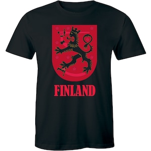 Suomi Finland Crest Men's T-shirt Finnish Flag, Republic of Finland Tee ...