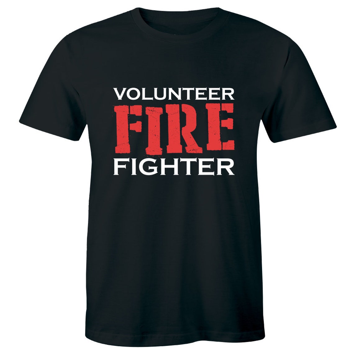 Firefighter Volunteer Fire Rescue Thin Red Line Department Tshirt Mens ...