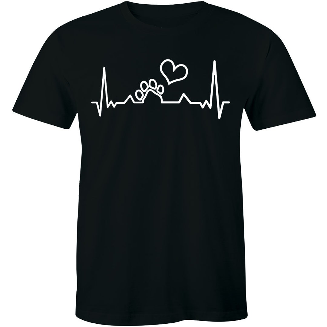 Paw Print Heartbeat Lifeline Dog - Dog Lover Shirt Men's T-shirt Gift ...
