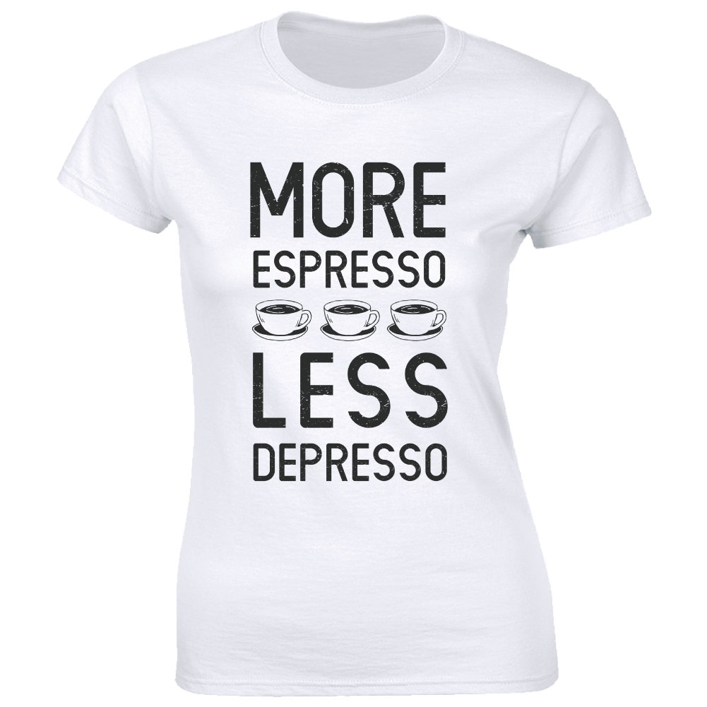 Womens More Espresso Less Depresso T-shirt Funny Coffee - Etsy UK