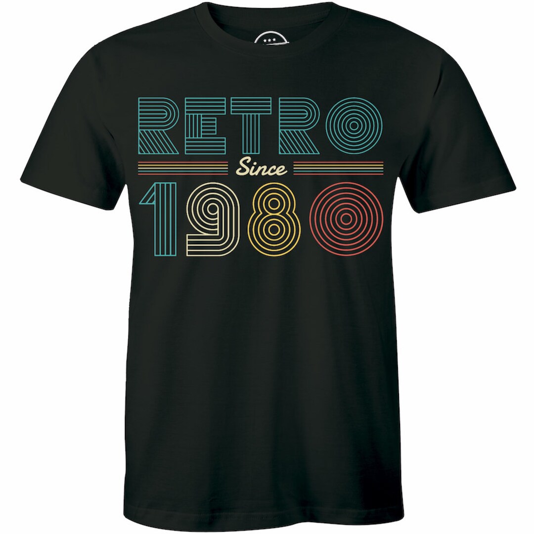 Retro Since 1980 Stylish Short Sleeve Old Skool Vintage Perfect Gift ...
