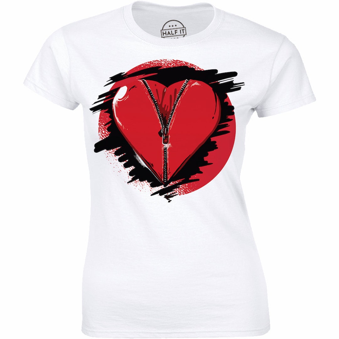 ZIPPER HEART Survivor T-shirt Club Open Heart Surgery Support Women's ...