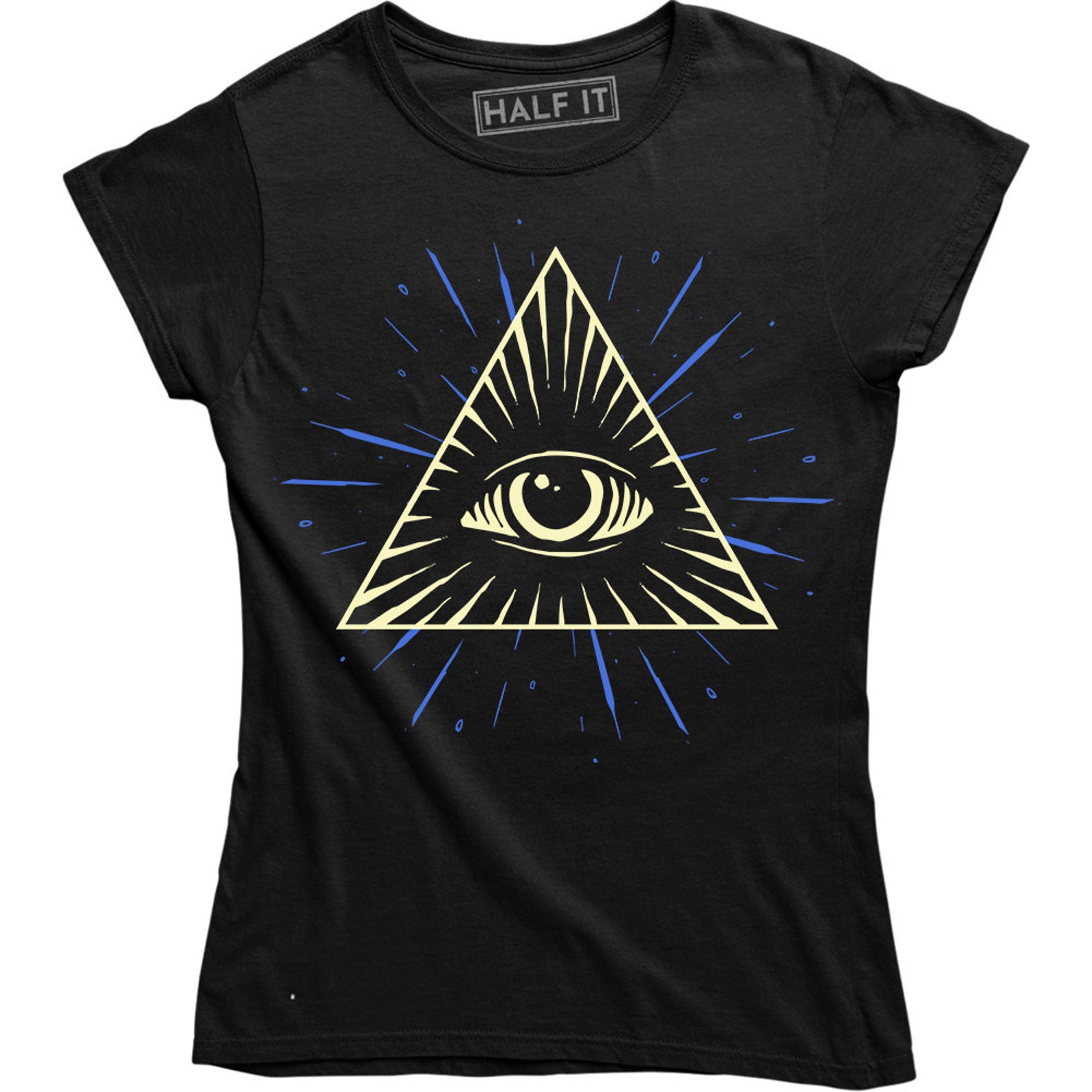All Seeing Illuminati Eye Pyramid T-shirt Triangle Conspiracy Mystic ...