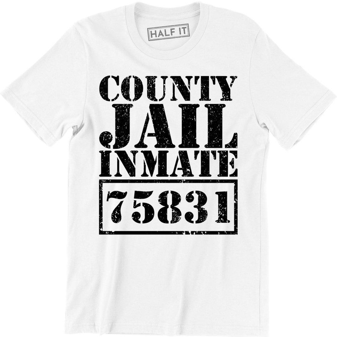 County Jail Inmate - Shirt Halloween Costume Tee Prison Funny Men's T ...