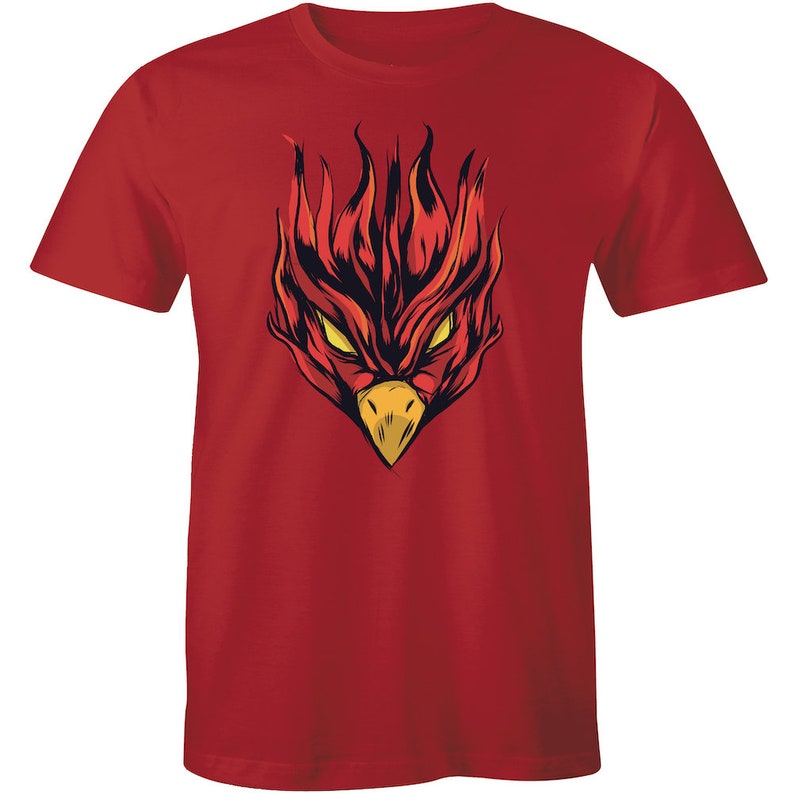 Chinese Legendary Phoenix Bird on Fire Men's T-shirt Fierce Mountain ...