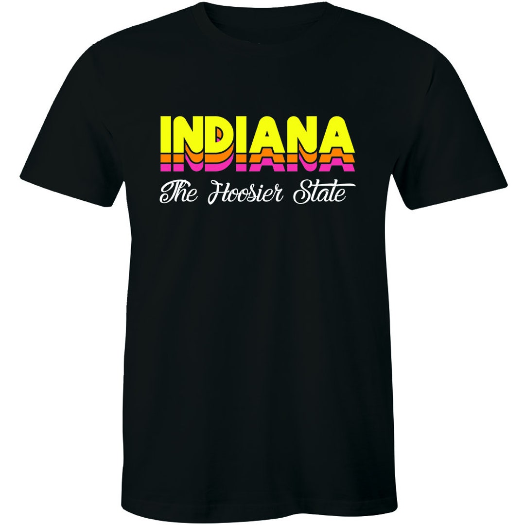Indiana the Hoosier State Fashion Souvenir Hometown Arched City Men's T ...