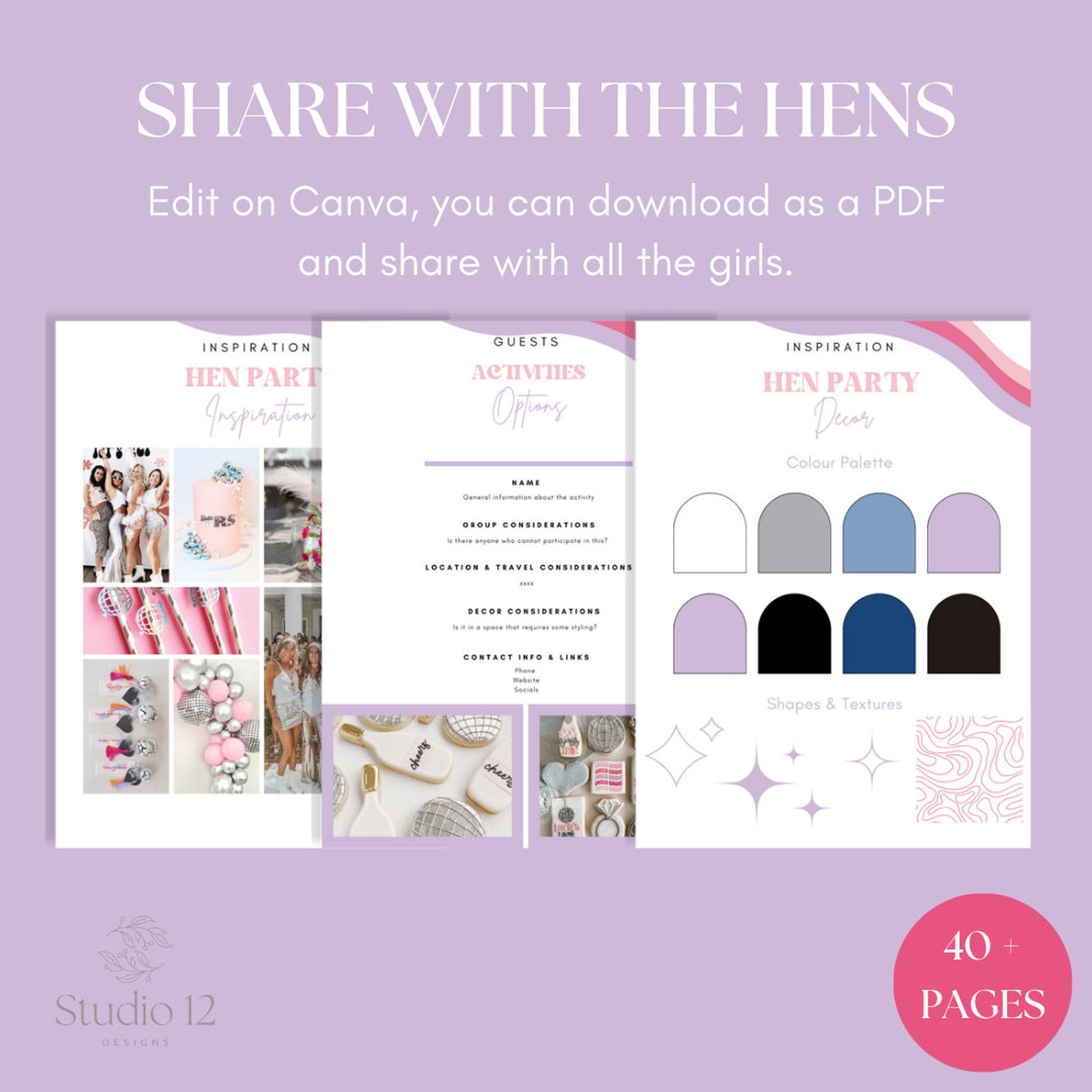 Pastel Hen Party Itinerary: MOH Planning 40+ Pages - Full Agenda to ...