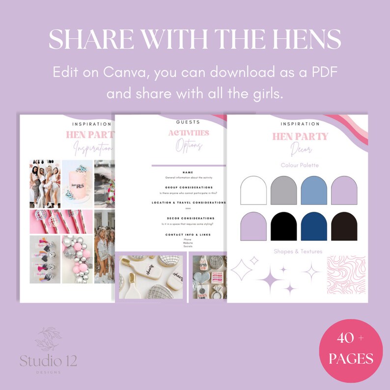 Pastel Hen Party Itinerary: MOH Planning 40+ Pages - Full Agenda to ...