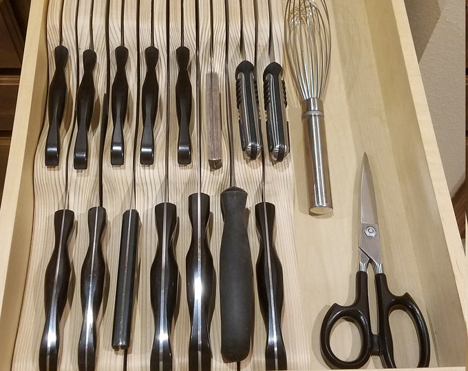 Custom Knife Block Storage Drawer Insert - Etsy