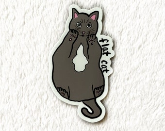 Gray Cat Sticker | Etsy