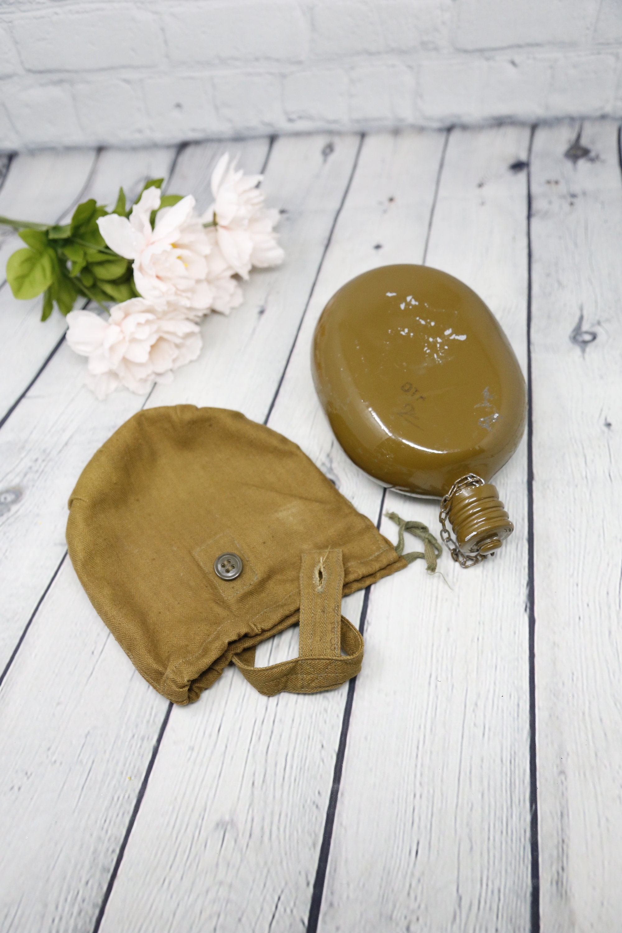 Military Old Water Bottle - Vintage Army Water Bottle - Army Antique ...