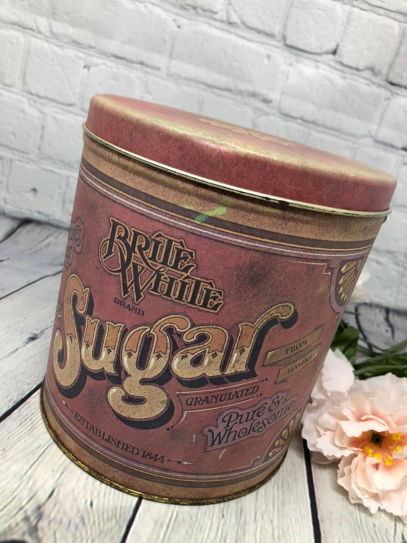 Vintage Sugar Canister Tin Sugar Storage Sugar Jar - Etsy