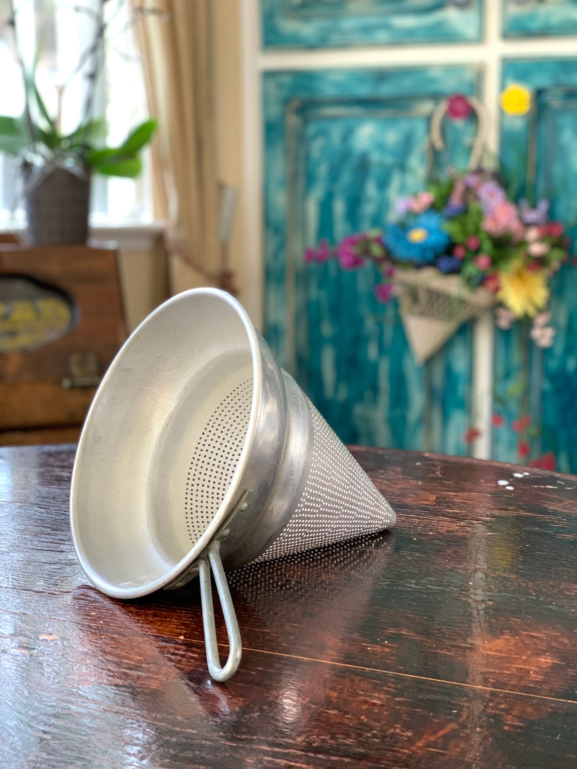 Old Large Colander Cone Vintage American Colander French | Etsy