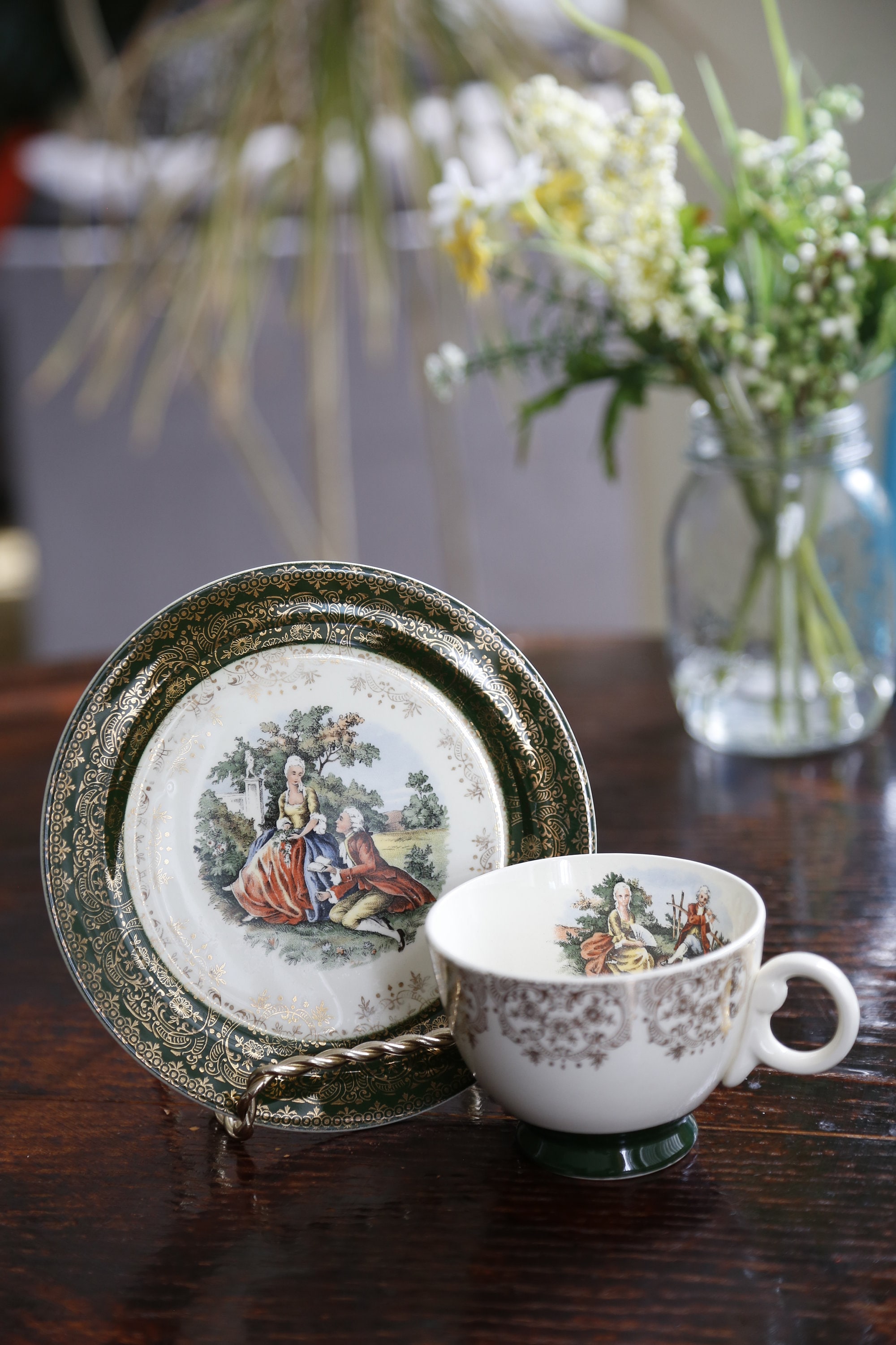 Taylor Smith Taylor Tea Cup and Saucer Colonial Tea Set | Etsy