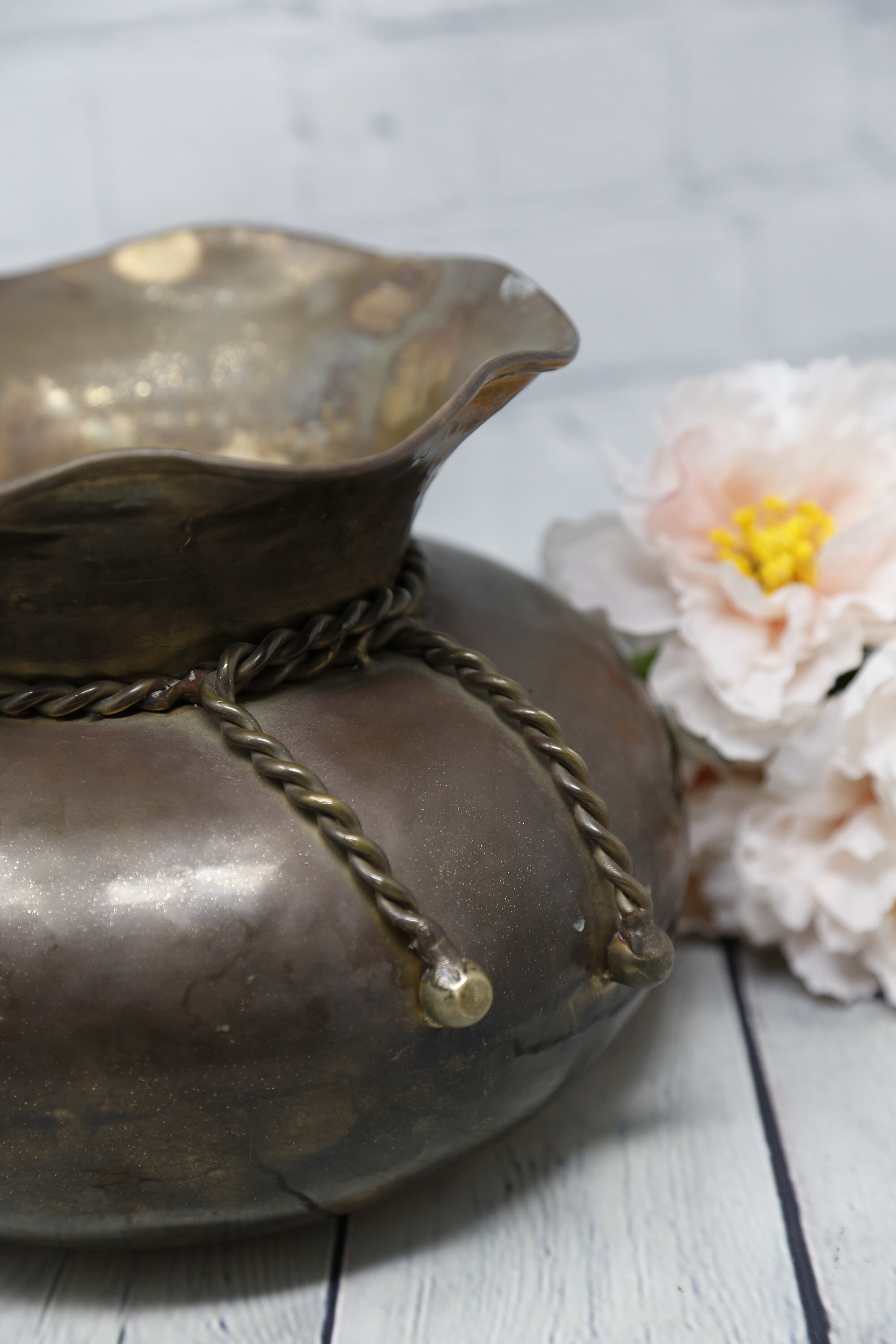 Solid Brass Cauldron / Planter Solid Brass Vase Flower Pot - Etsy