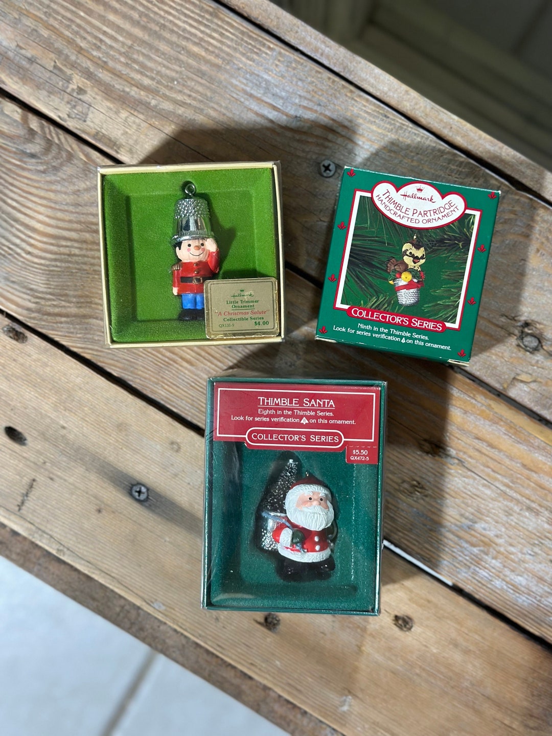 1980s Christmas Thimble Ornament Bundle, Vintage Thimble Ornaments ...