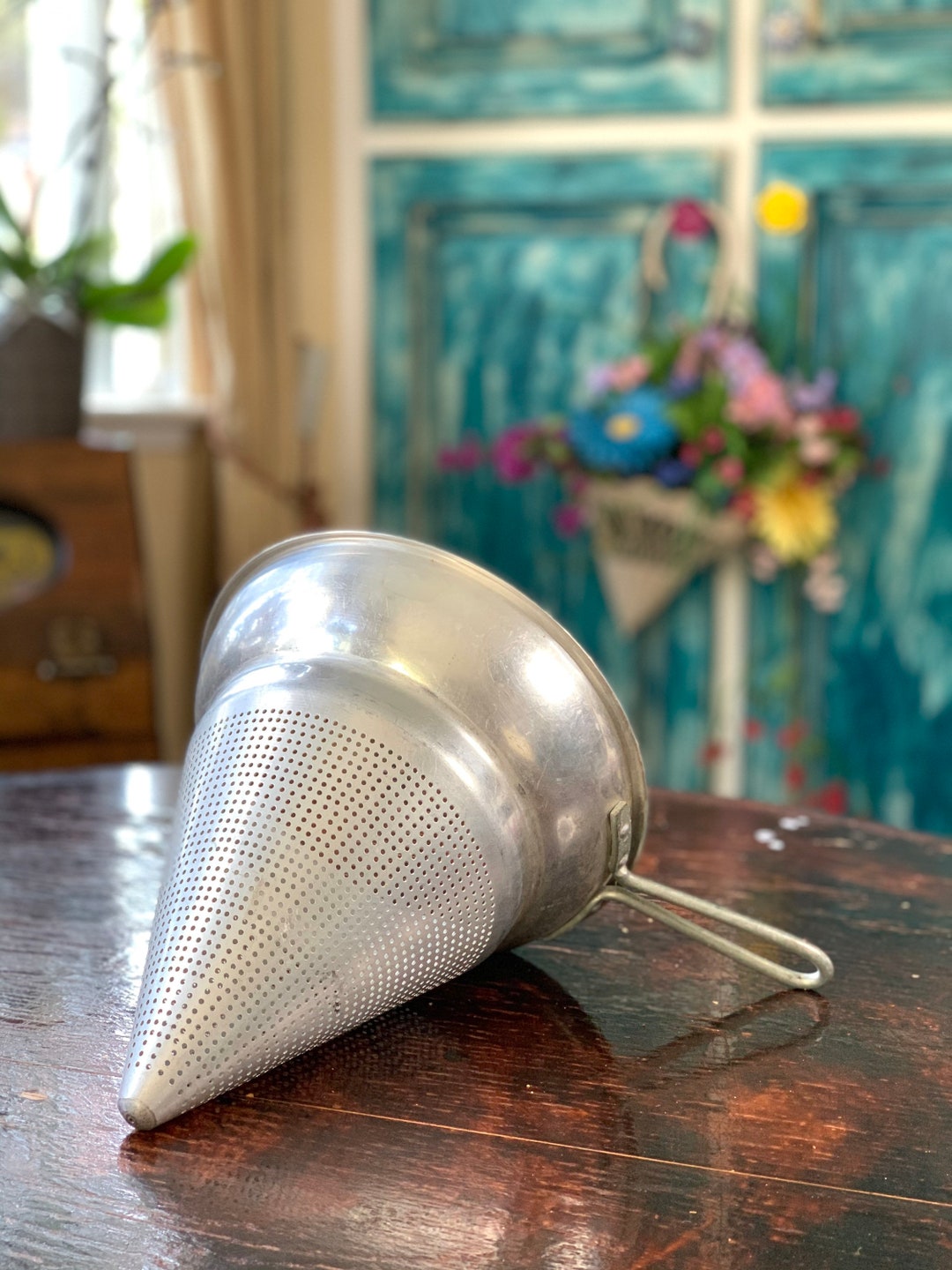 Old Large Colander Cone - Vintage American Colander - French Decoration ...