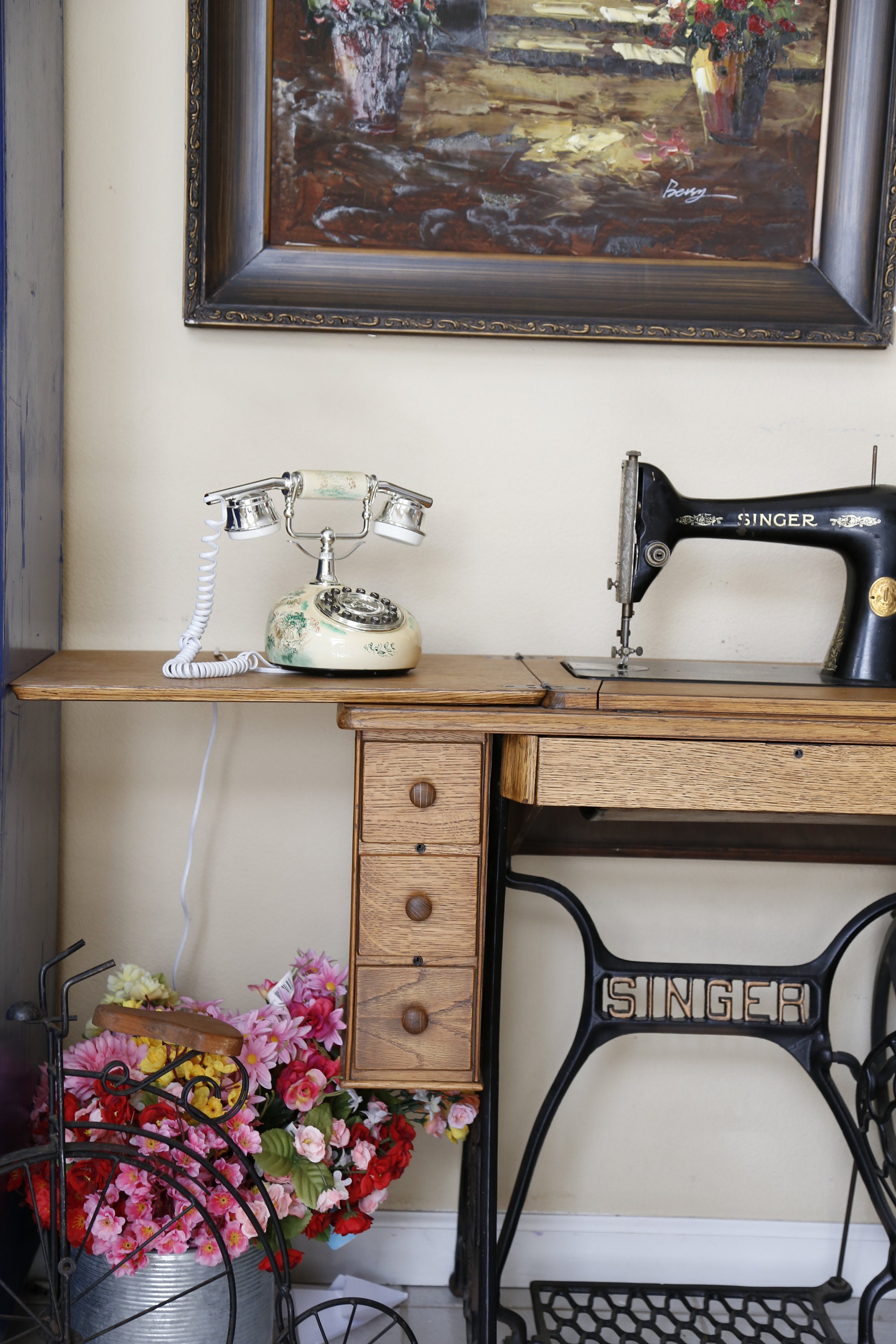 Vintage Telephone Retro Push Button Telephone Victorian | Etsy