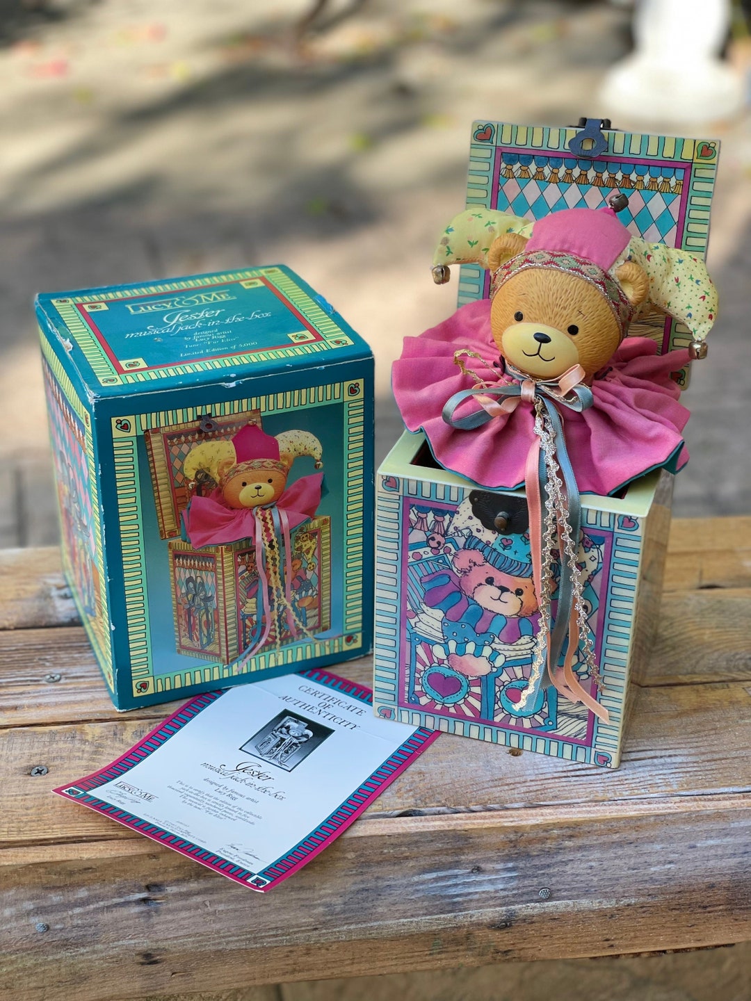 1985 Enesco Musical Jester Jack-in-the-box, Enesco Musical Clown ...