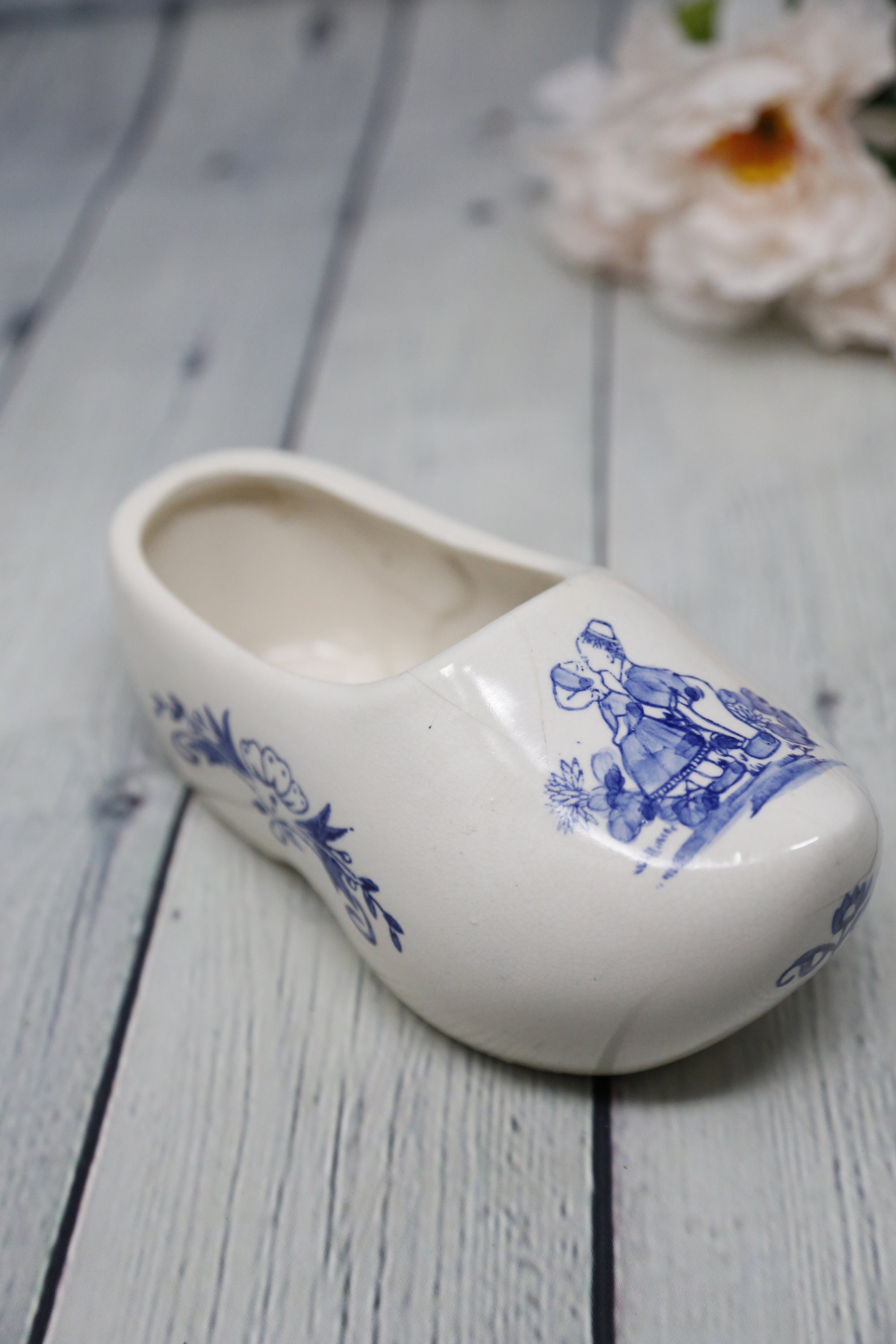 Dutch Porcelain Shoe - Dutch Shoe - Vintage Bloom-rite Dutch Shoe ...