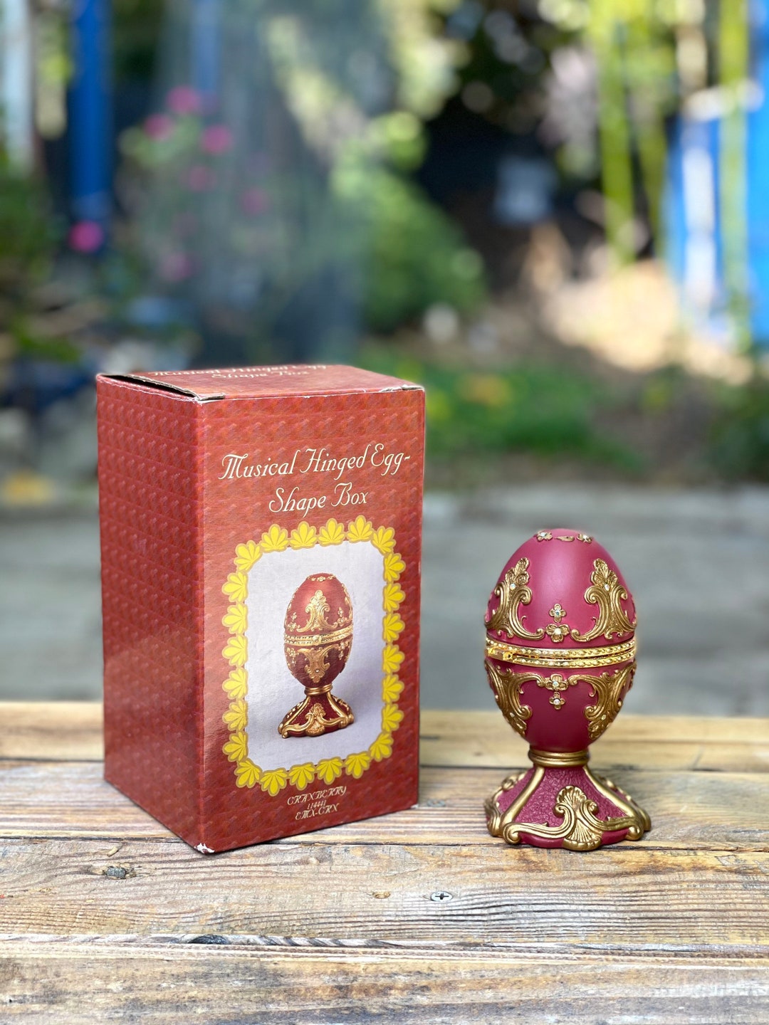 Sankyo Ornate Musical Egg Trinket - Vintage Musical Trinket Egg ...