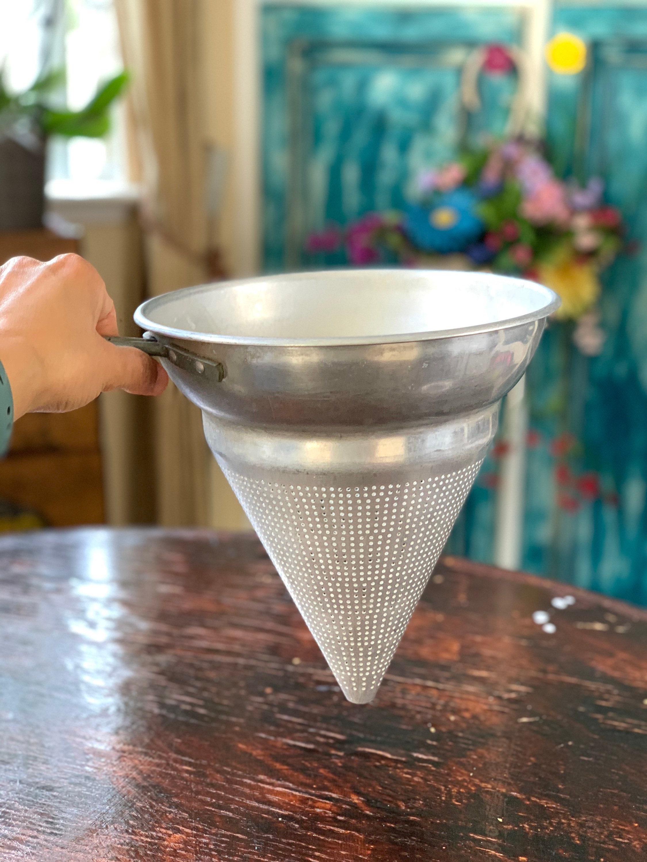 Old Large Colander Cone Vintage American Colander French | Etsy