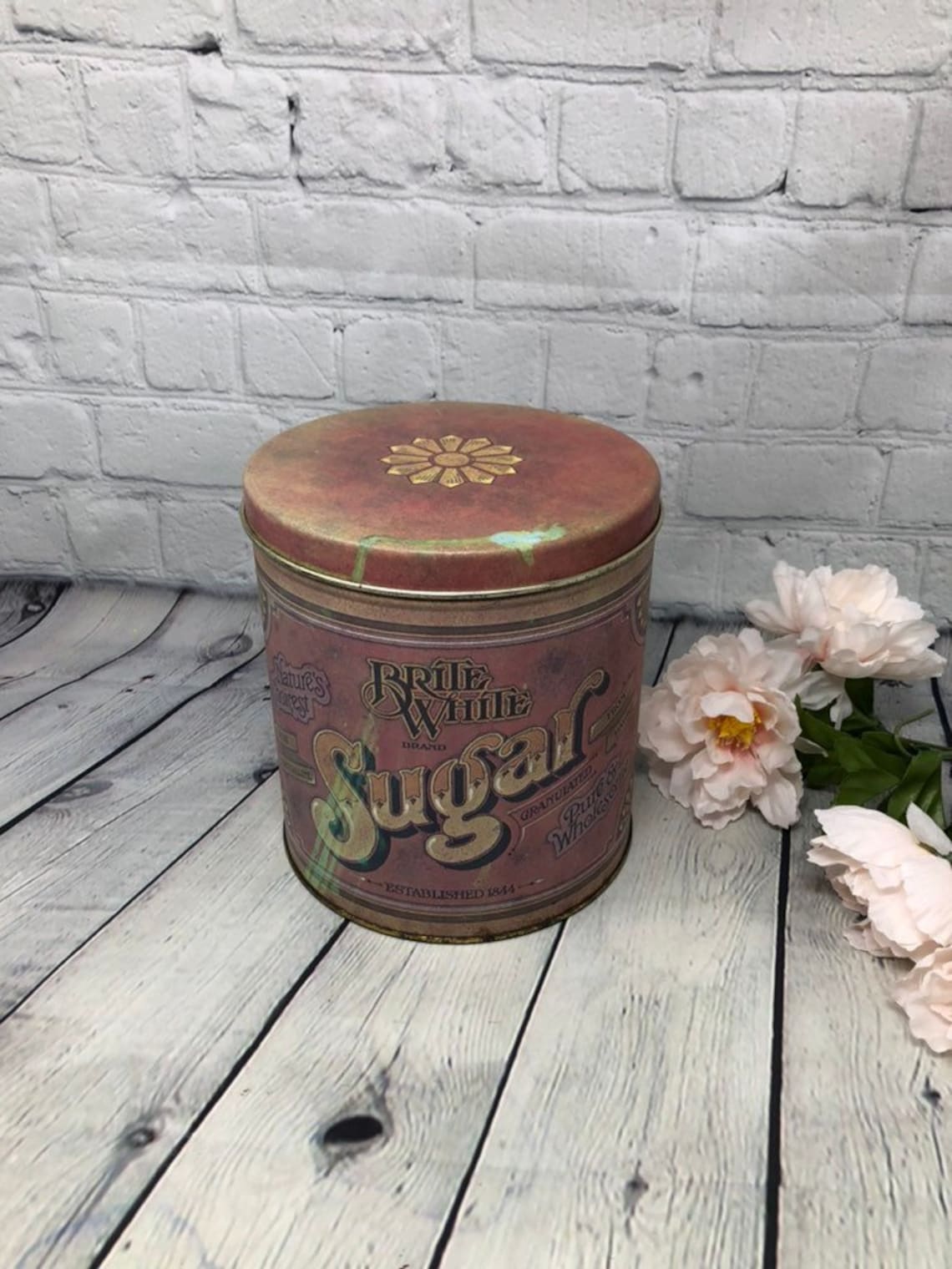 Vintage Sugar Canister Tin Sugar Storage Sugar Jar | Etsy