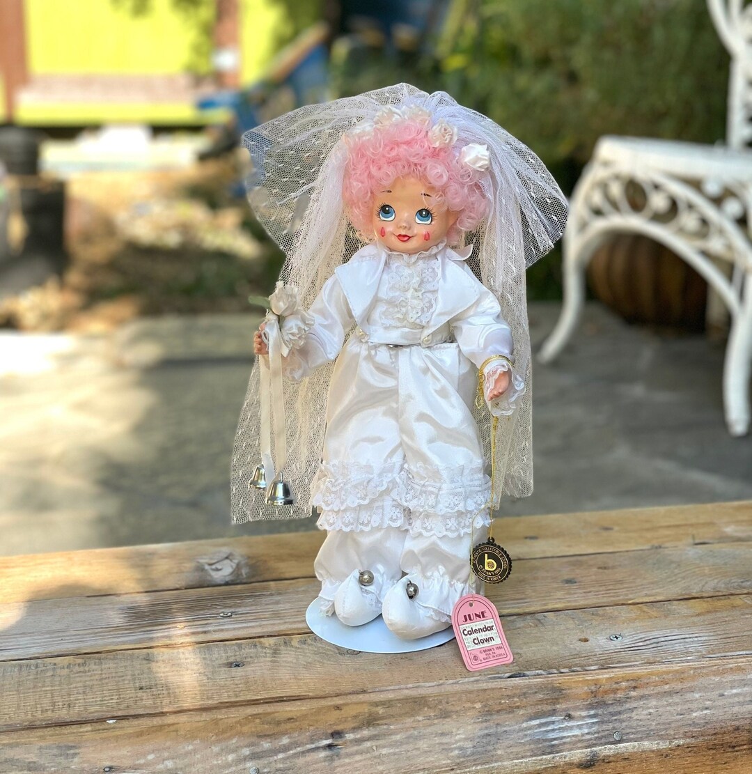1986 Vintage Bride Doll, Vintage Clown Bride Doll, Collectible Doll ...