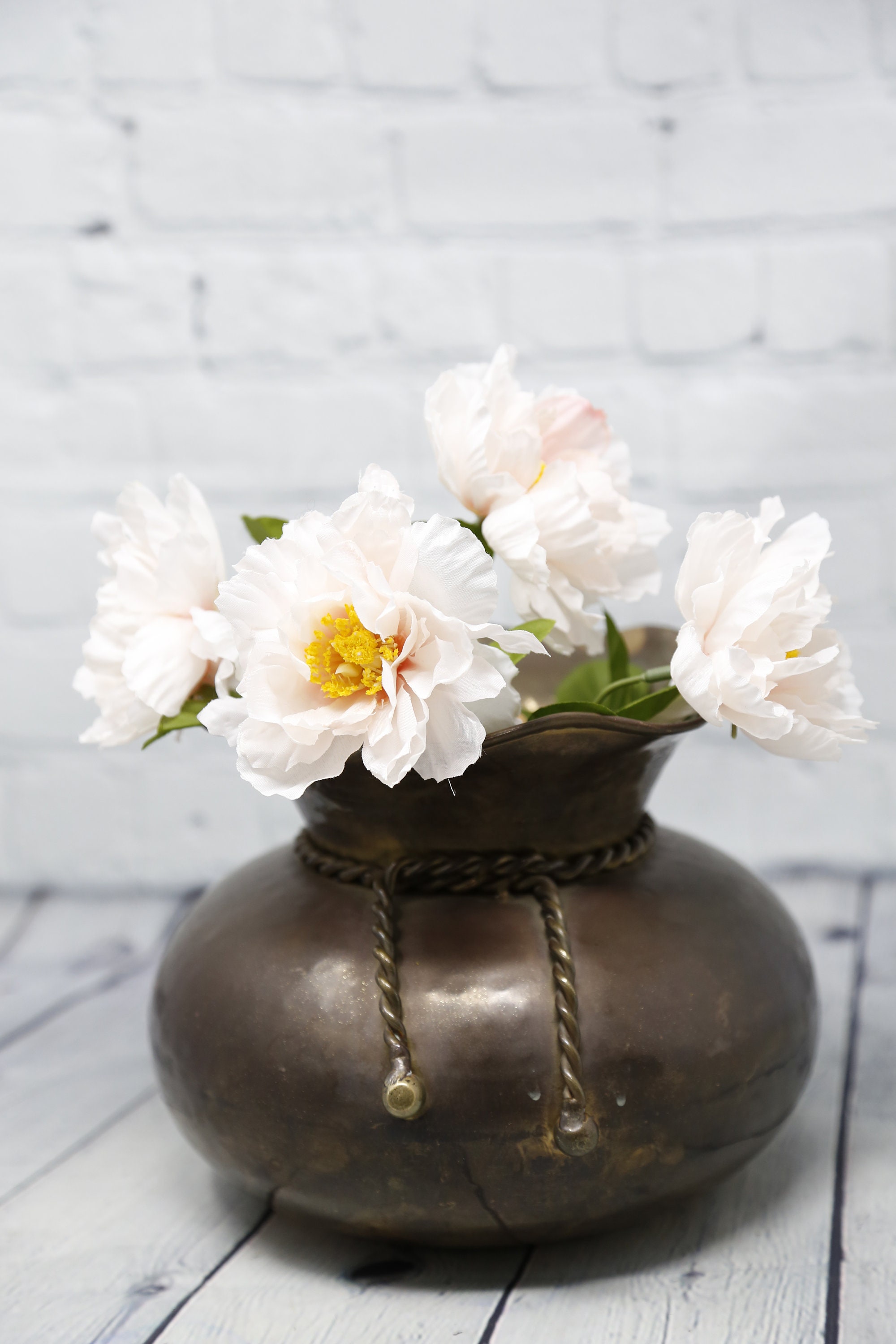 Caldero de latón macizo / Plantador Florero de latón sólido - Etsy España