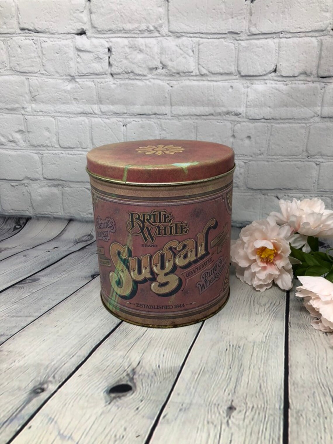Vintage Sugar Canister Tin Sugar Storage Sugar Jar | Etsy