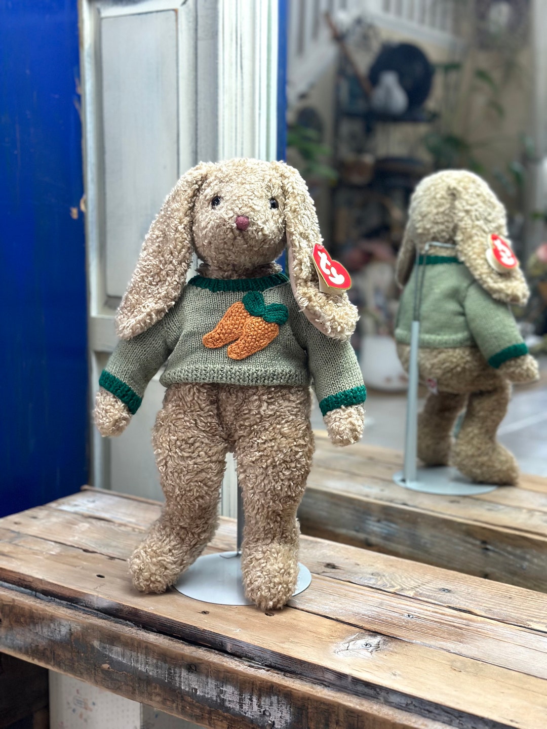 1991 Ty 17" Rabbit Doll - Vintage Rabbit Doll - Country Shabby Chic ...