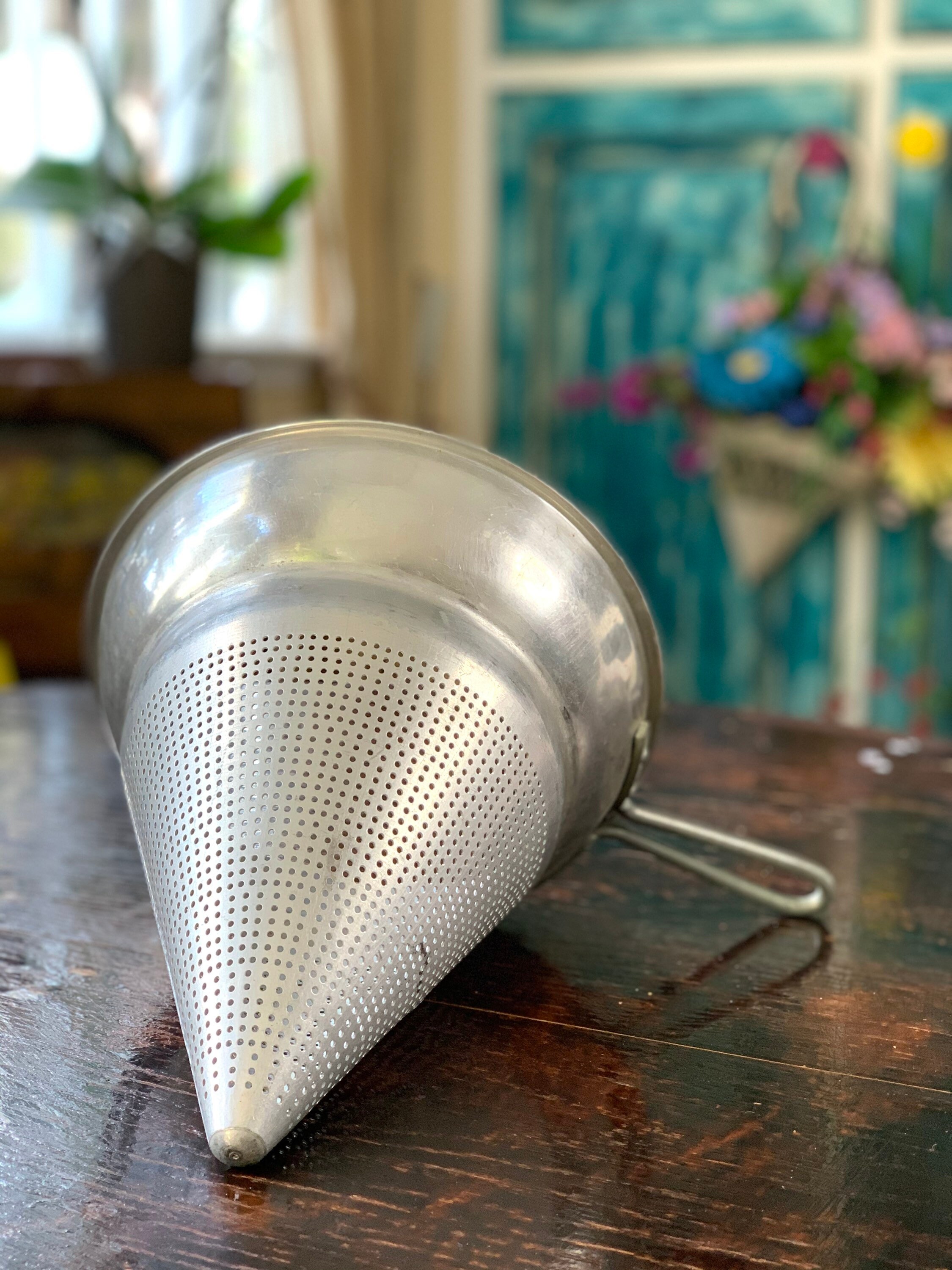 Old Large Colander Cone Vintage American Colander French | Etsy