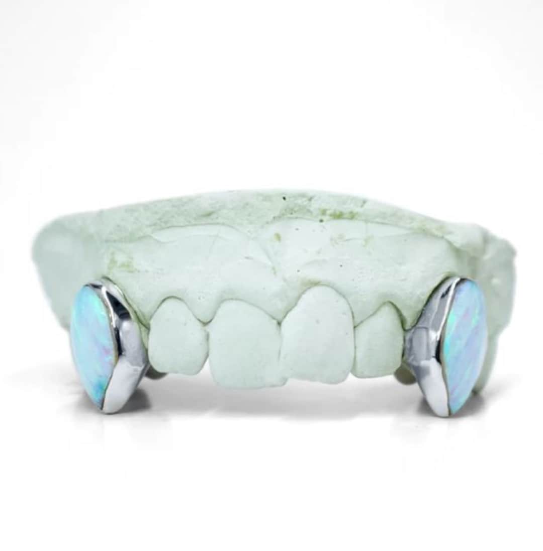 2 White Opal Caps With Extended Fangs Only white, Yellow, Rose Gold - Etsy