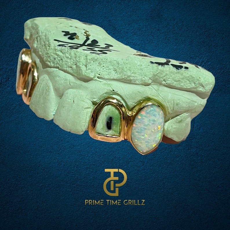 Open Face Caps Opal Grill With Extended Fangs white - Etsy