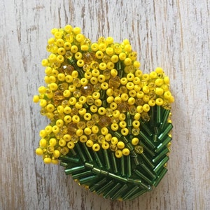 Mimosa Flower Pin, Flower Jewelry, Mimosas Pin, Yellow Brooch, Gift ...