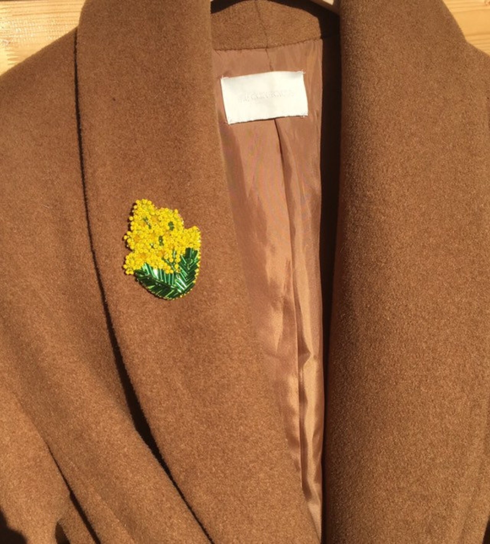 Mimosa Flower Pin, Flower Jewelry, Mimosas Pin, Yellow Brooch, Gift ...