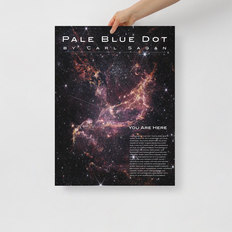 Carl Sagan Pale Blue Dot Poster - Inspired by Voyager Satellite Photos ...