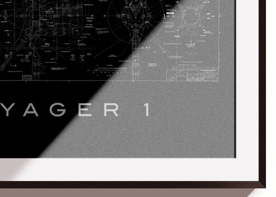 Voyager 1 Spacecraft Ultra Detailed Blueprint Poster | NASA & Carl ...