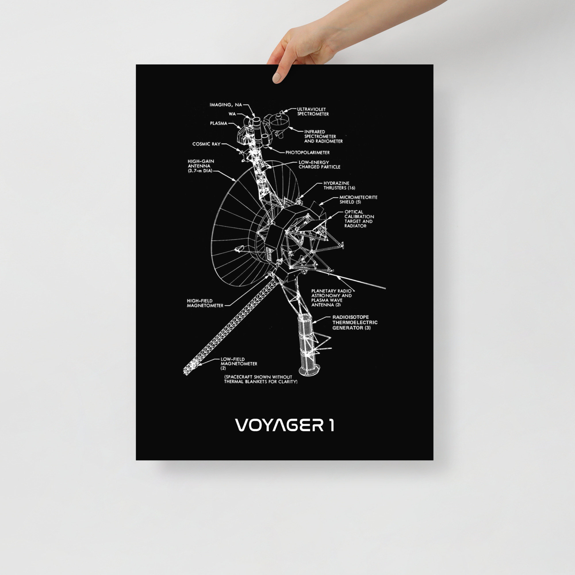 Voyager 1 Satellite Blueprint NASA Technical Specification Poster - Etsy
