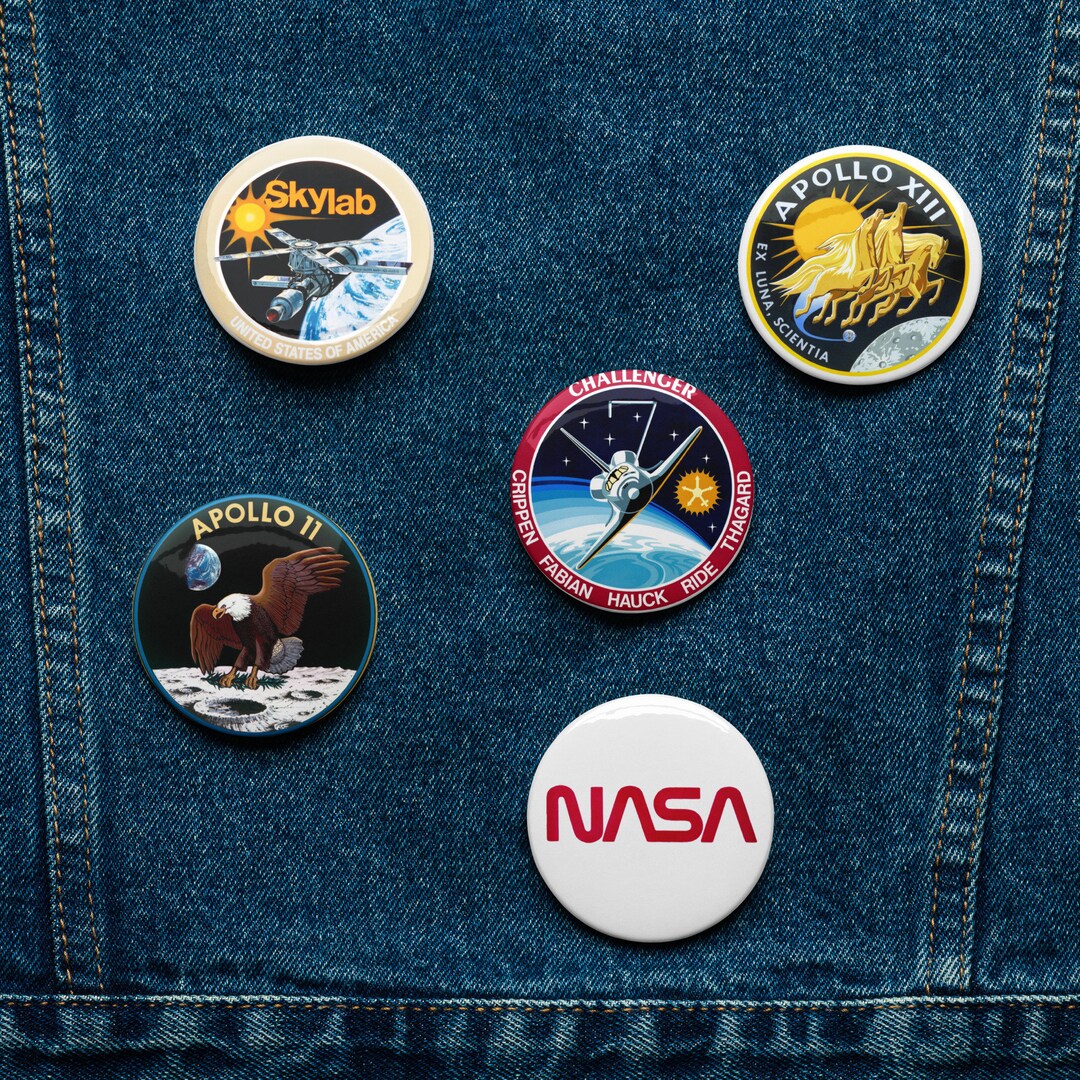 NASA Space Exploration Set of Pin Buttons NASA Logo, Skylab ...
