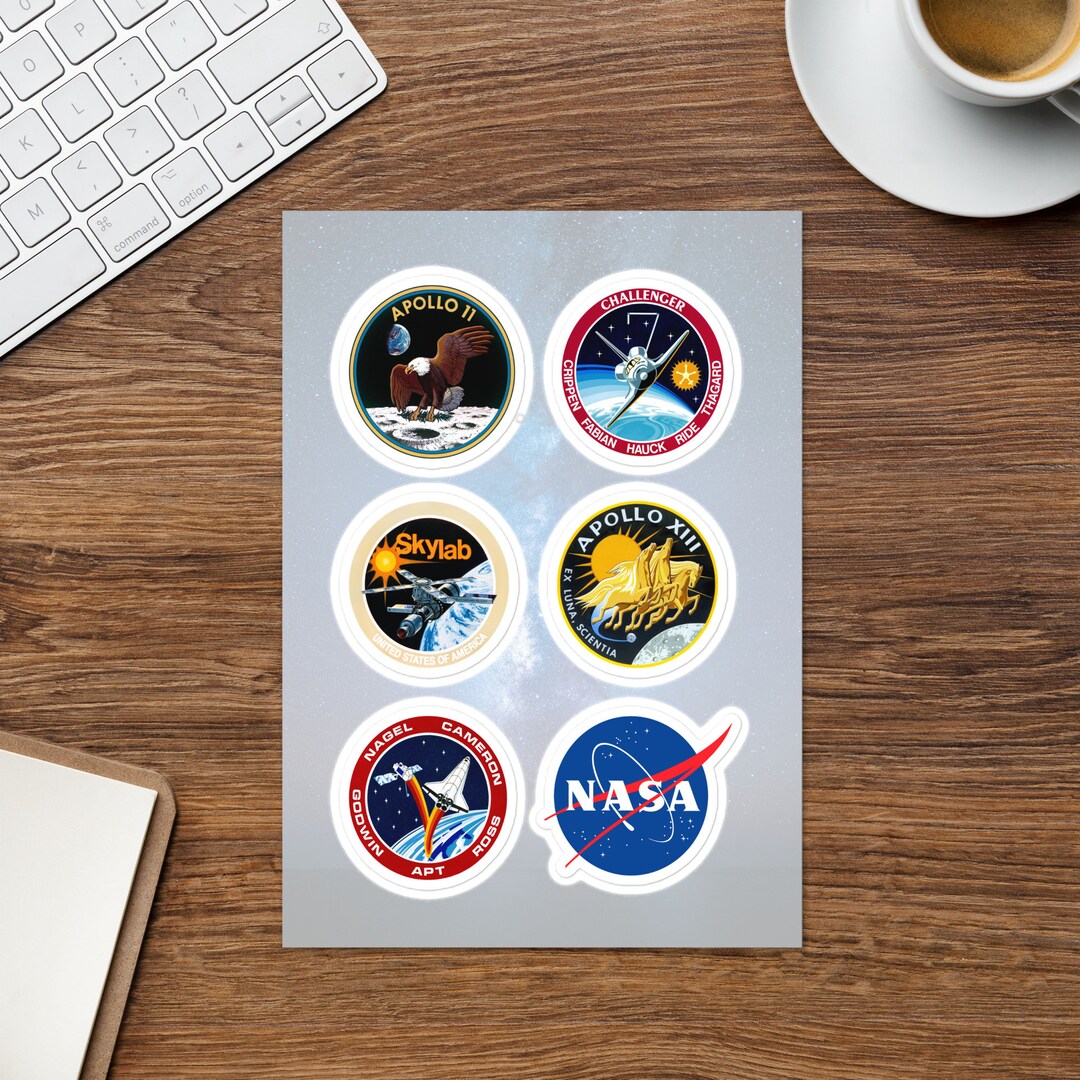 NASA Apollo Mission Patches Insignia Collection Sticker Sheet Apollo 11 ...
