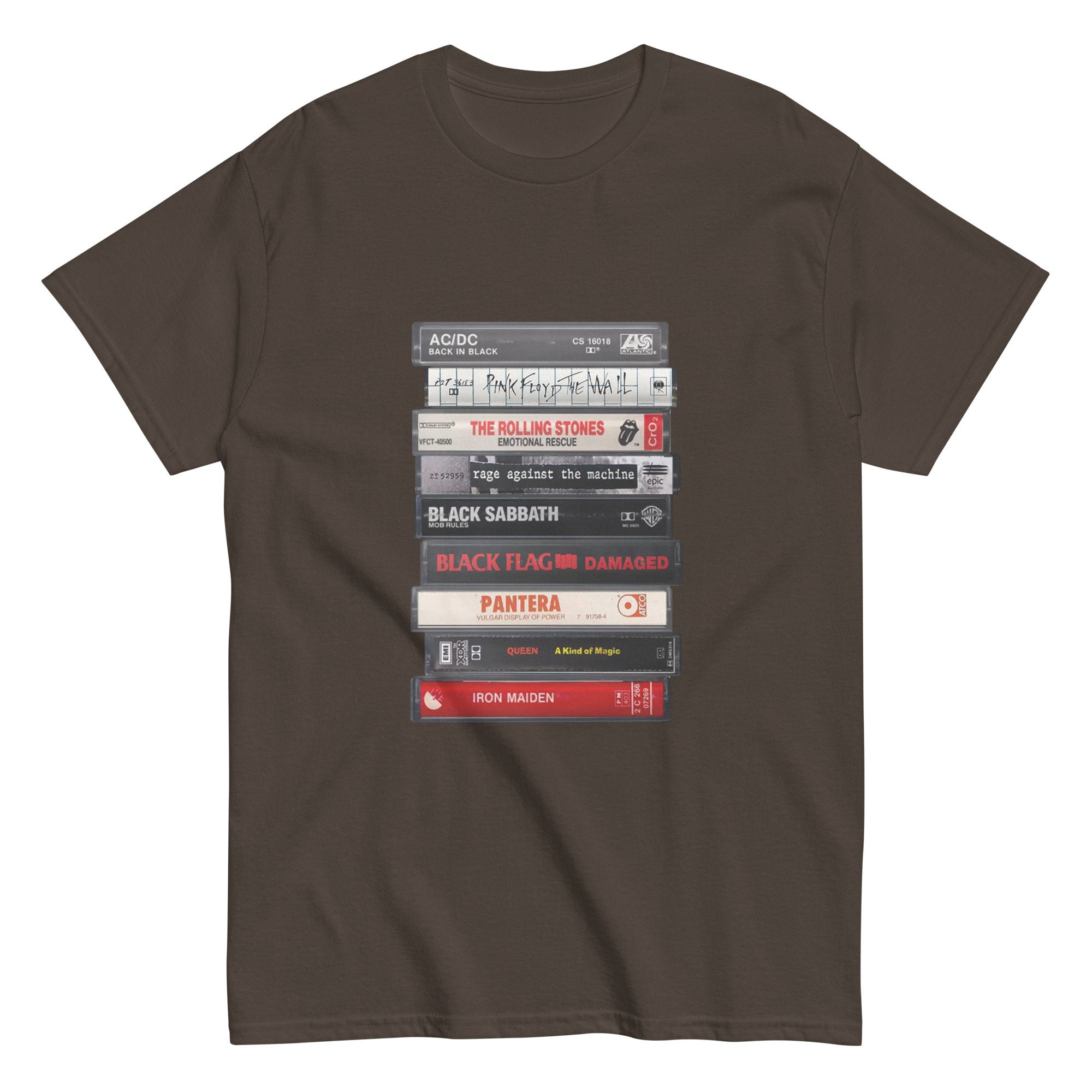 Vintage Rock & Metal 80s and 90s Cassette Tape Stack Unisex T-shirt ...